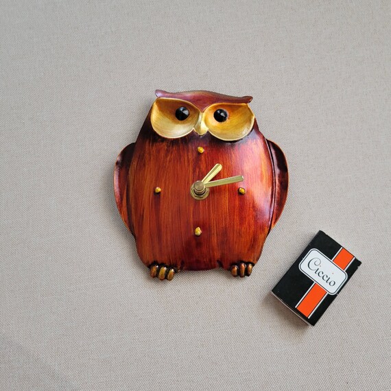 Wall Clock OWL Kid's Room Clock Vintage Hand Painted Metal - Etsy