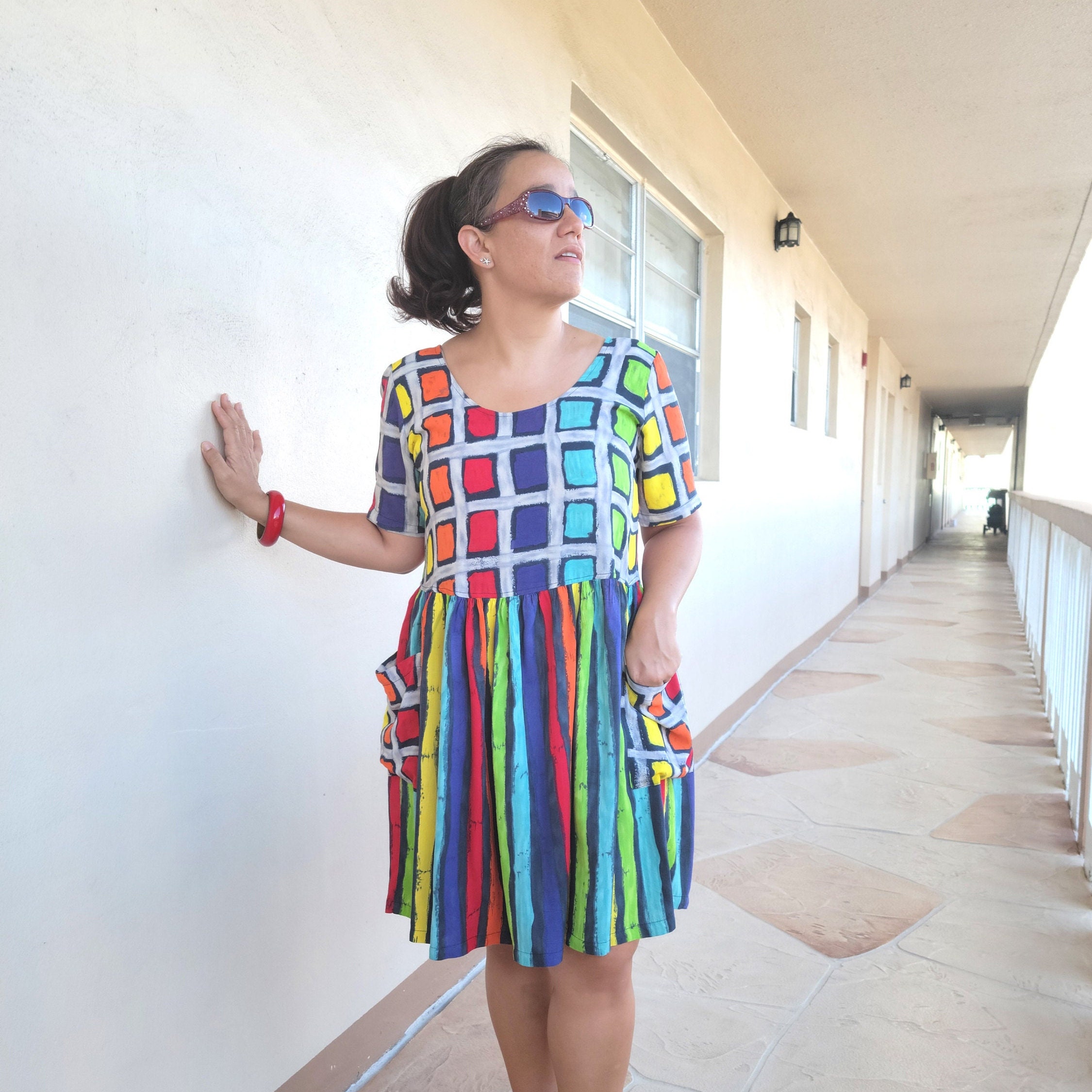 Jams World Vintage Hawaiian Tropical Dress Large Pockets - munimoro.gob.pe