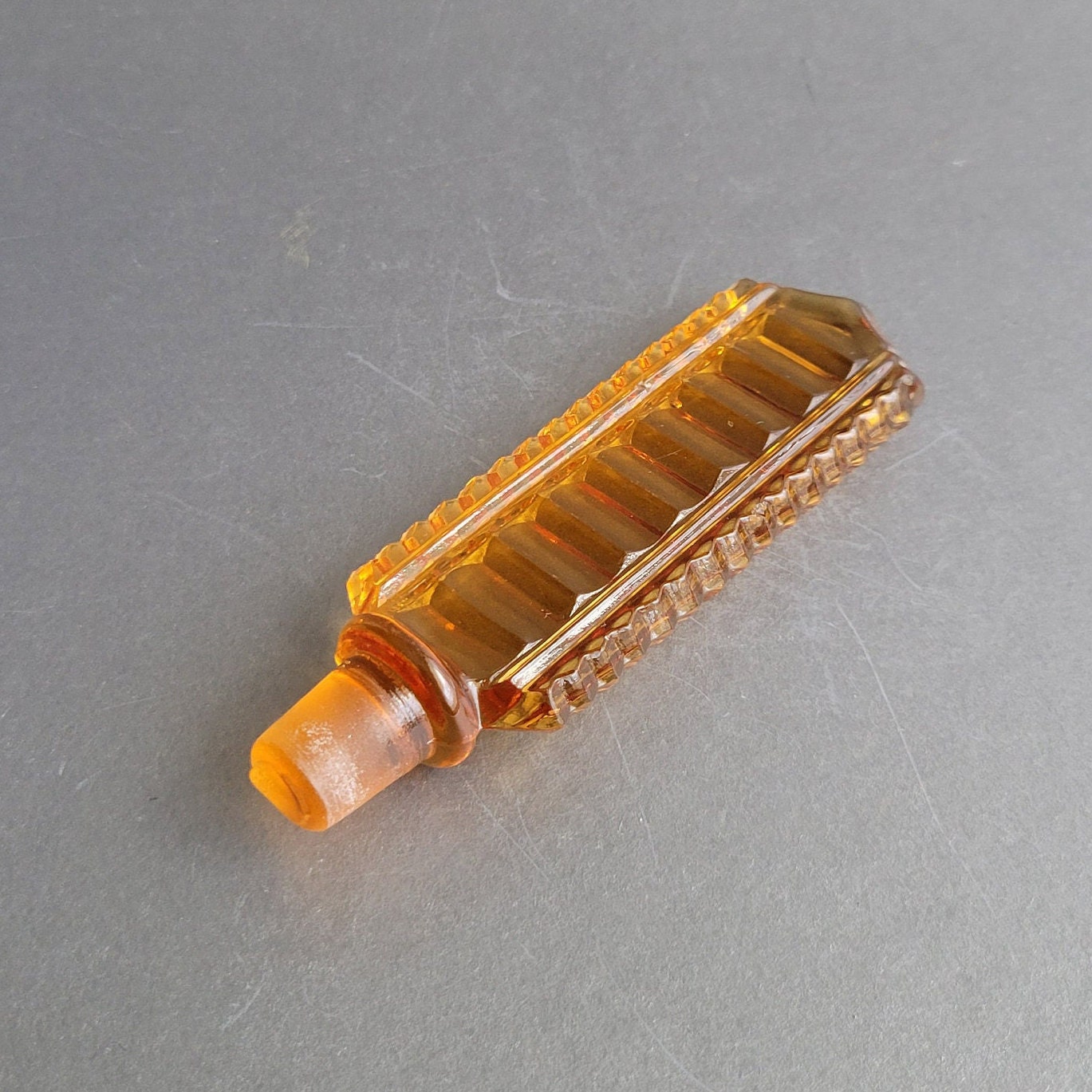 Fancy Perfume Stopper Vintage Amber Glass Bottle Topper Collectible ...