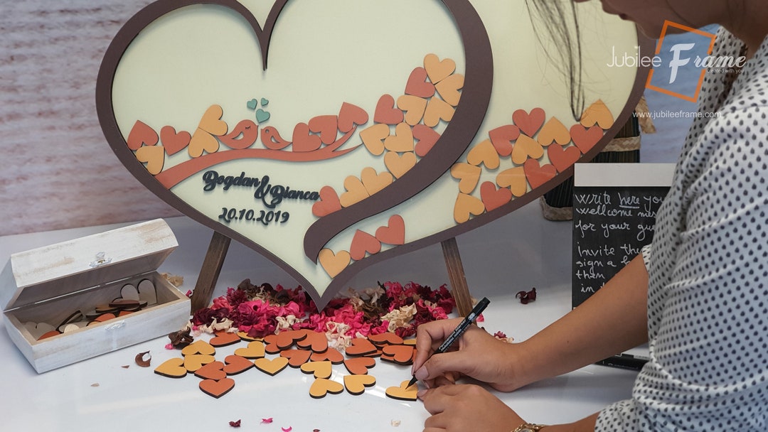 Autumn Colors Wedding Guest Book, Personalized Wedding Guestbook, Drop ...