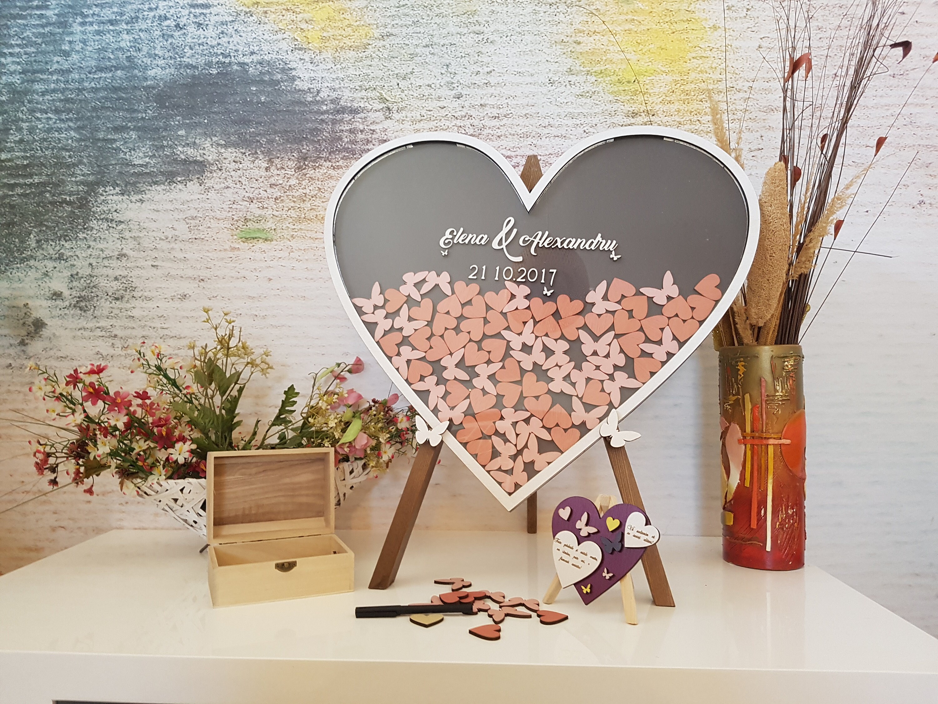 Wedding Heart Frame Drop Box Wedding Guestbook Alternative | Etsy