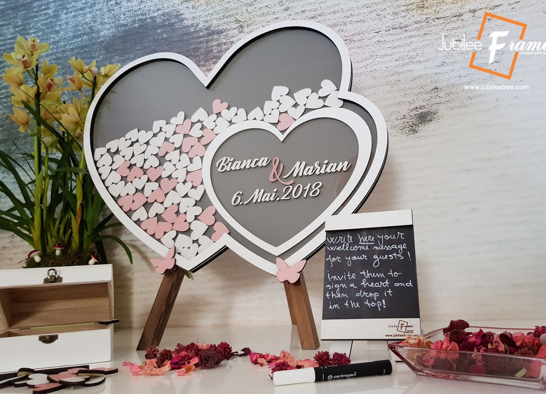 Custom Wooden 3D Drop Box Frame Wedding Guestbook Guest Book ...