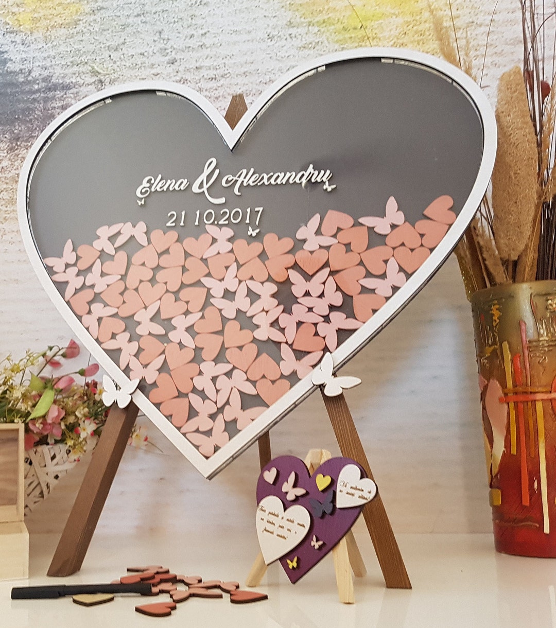 Wedding Heart Frame, Drop Box Wedding Guestbook, Alternative ...