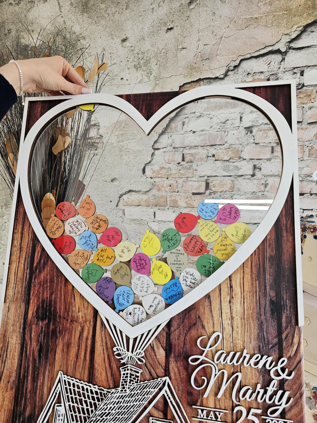 Jubilee Dropbox Guestbook - Unique Wedding Keepsake, Wooden Hearts ...