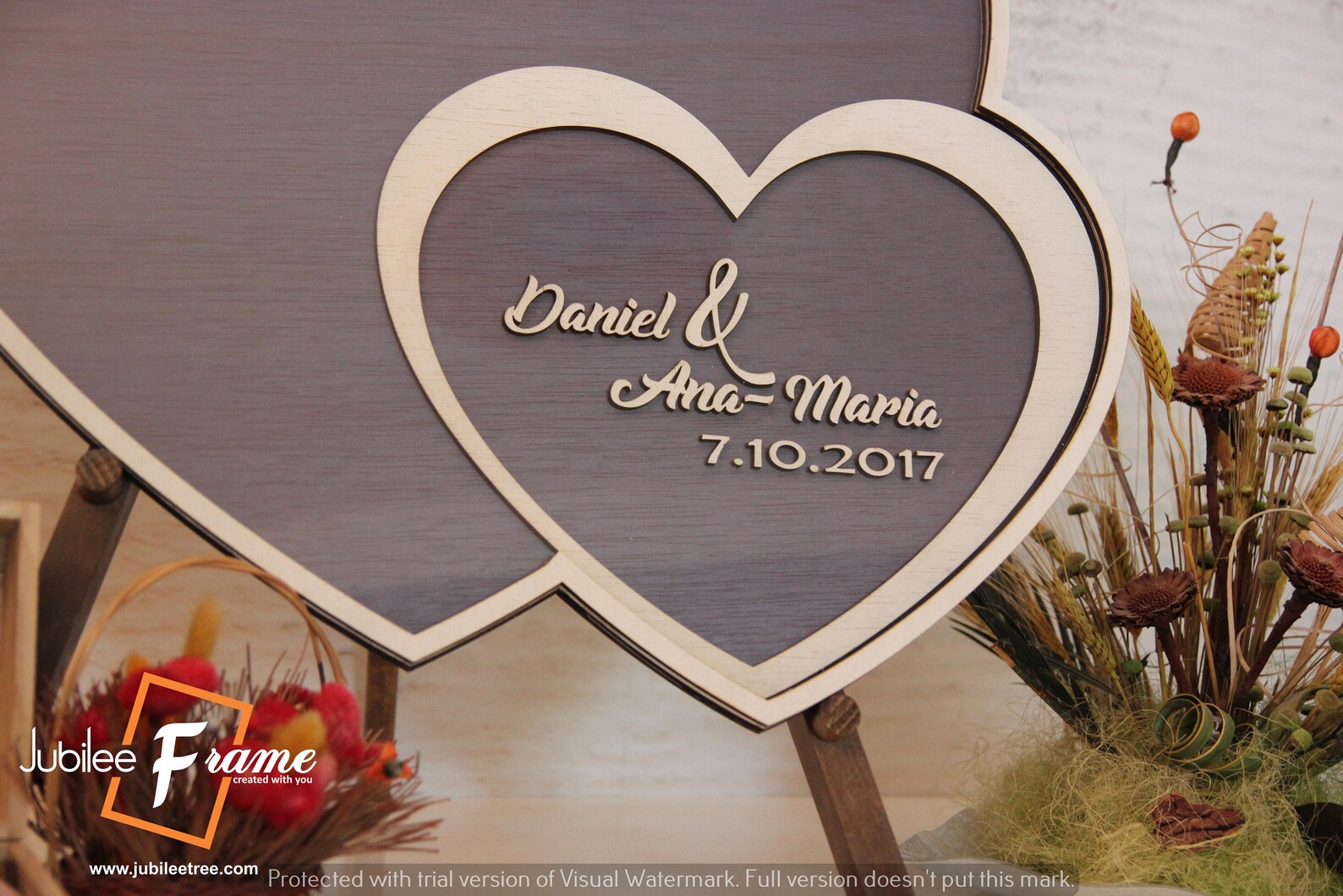 Wood Drop Box Wedding Guestbook Frame Alternative Personalized Guest ...