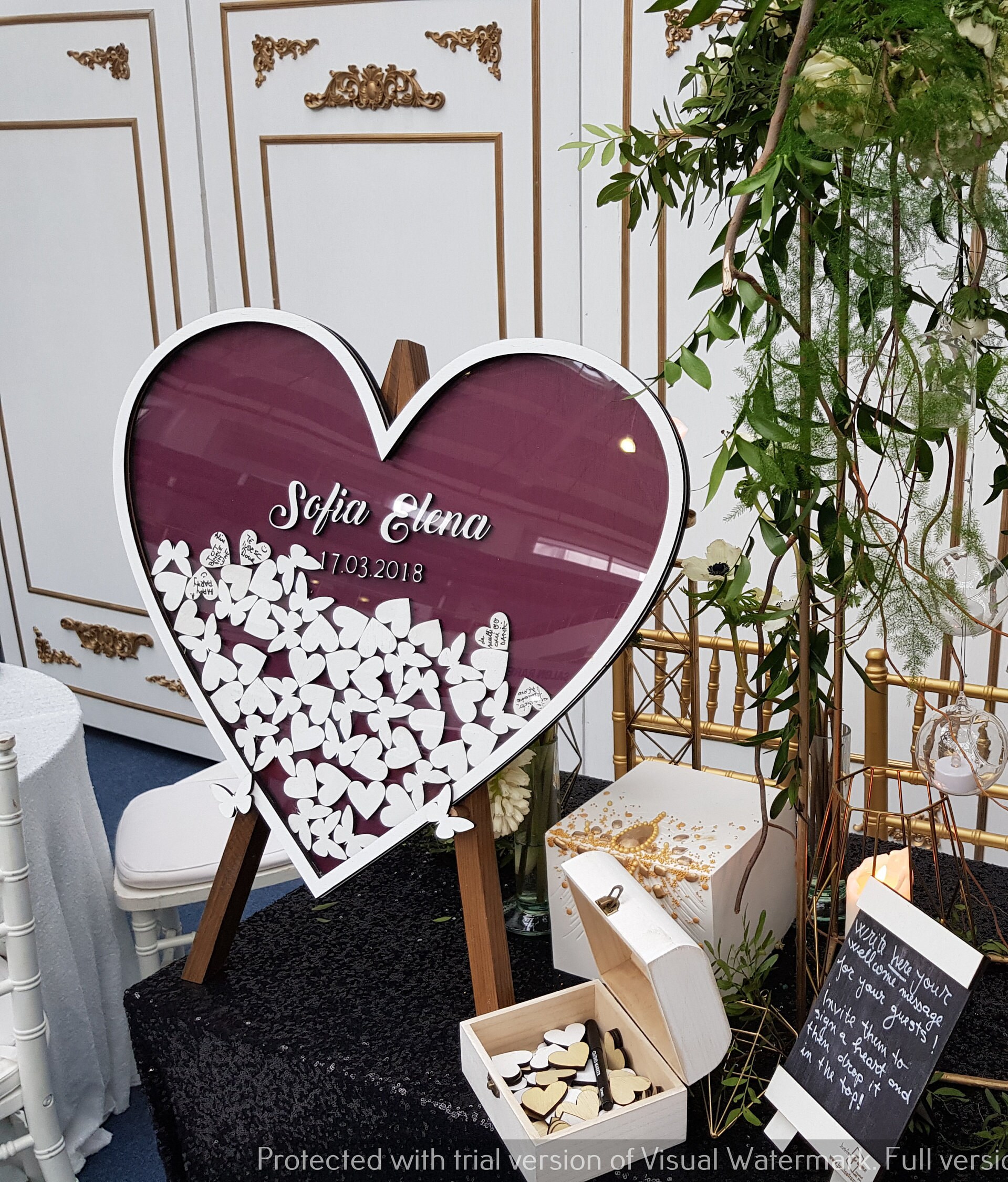 Heart Wedding Guest Book Drop Box Heart Sign in Wedding | Etsy