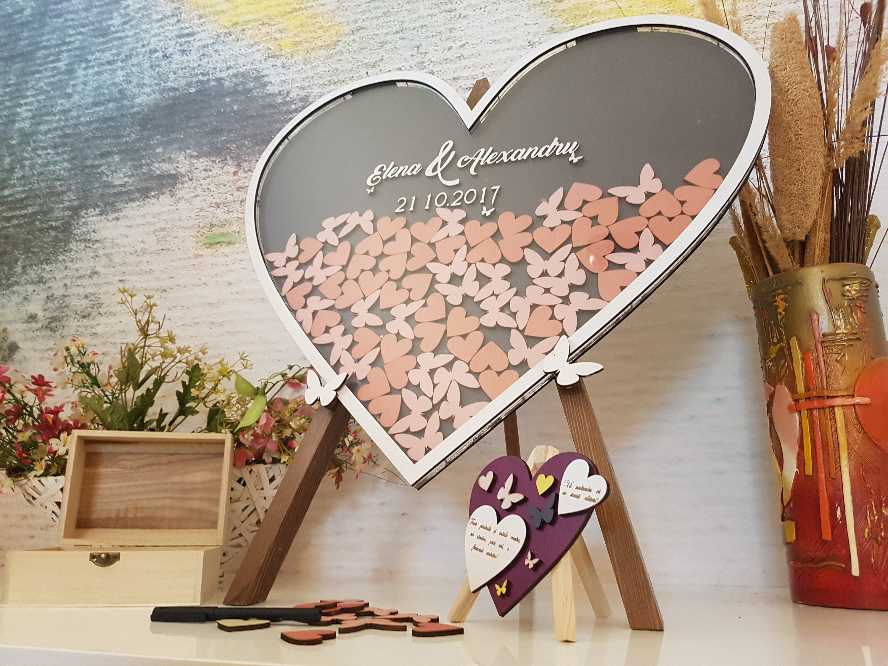 Wedding Heart Frame Drop Box Wedding Guestbook Alternative | Etsy