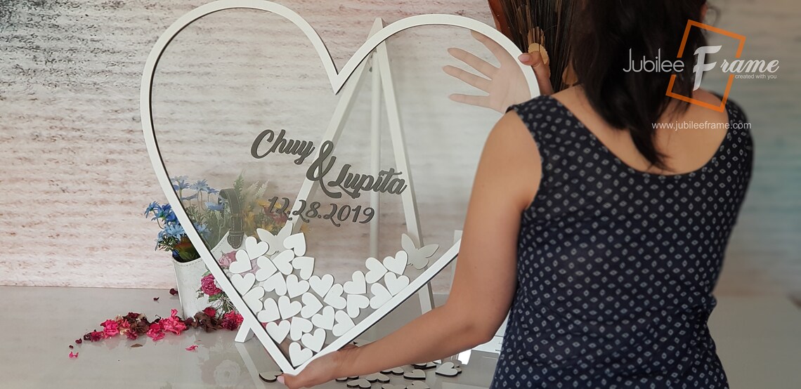 Transparent Guest Book, Clear Wedding Guestbook White Custom Frame ...