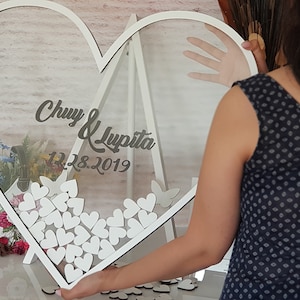 Transparent Guest Book, Clear Wedding Guestbook White Custom Frame ...