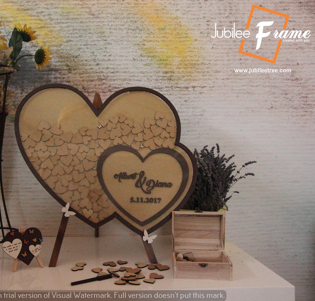 Rustic Wedding Guest Book Drop Box | Jubilee Frame, Personalized - Etsy