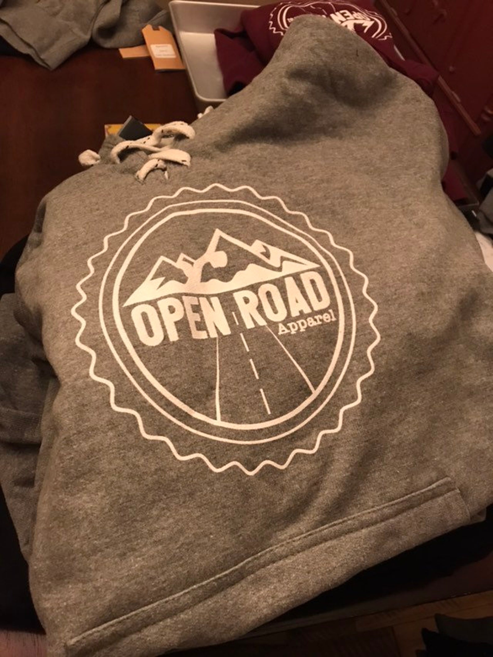 Laced Hoodie With Open Road Apparel Logo - Etsy