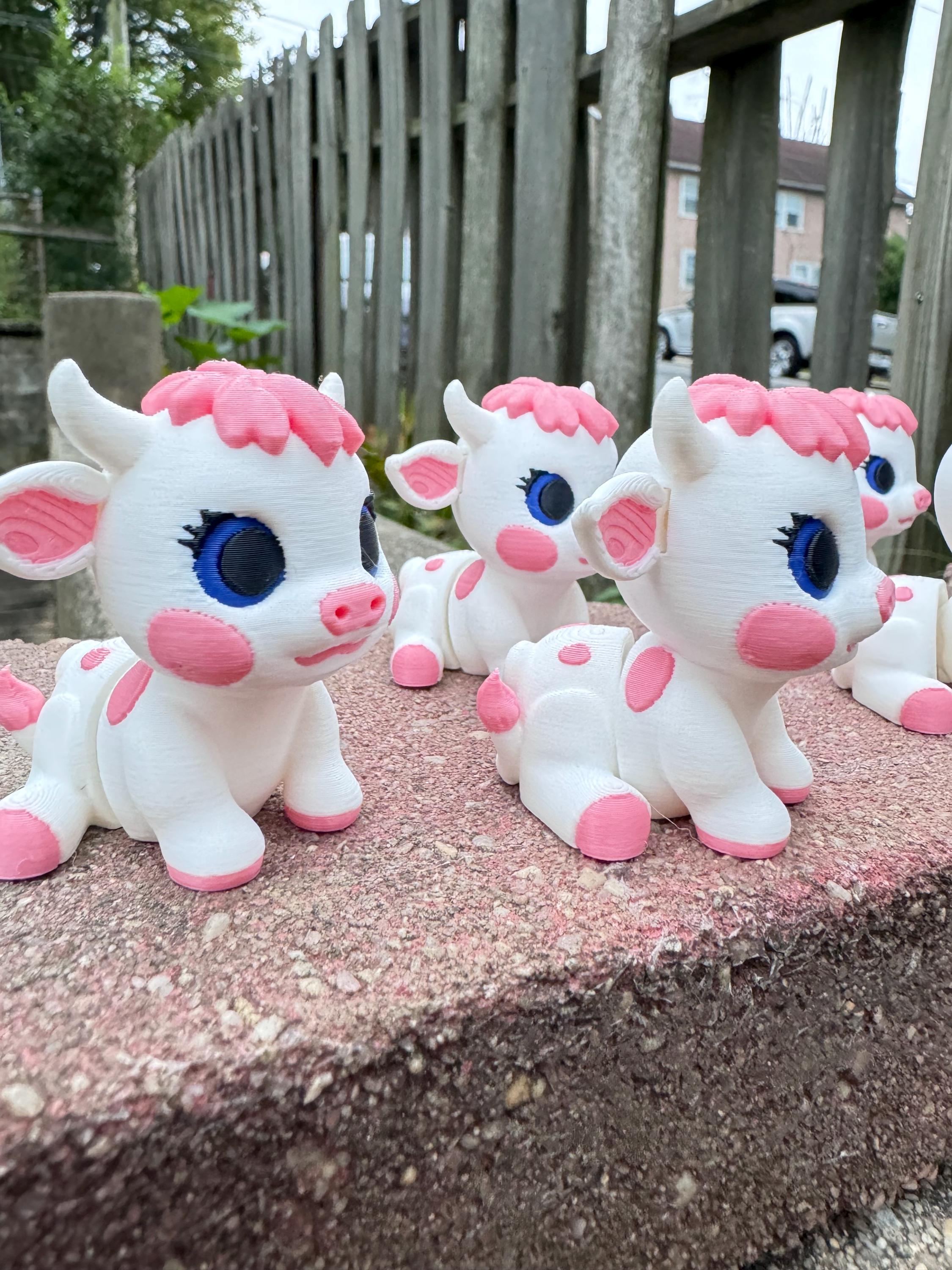 Rosie Cutie - Articulated Cow - Toy - by Lacalavera - Etsy