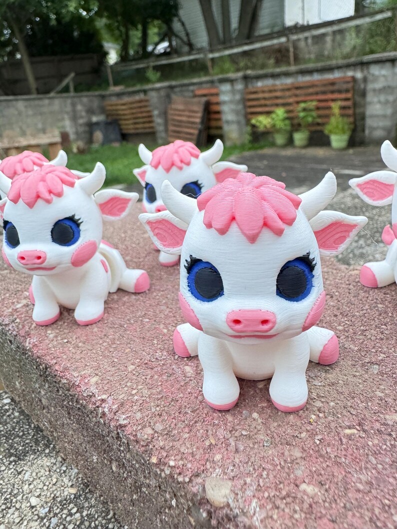 Rosie Cutie - Articulated Cow - Toy - by Lacalavera - Etsy