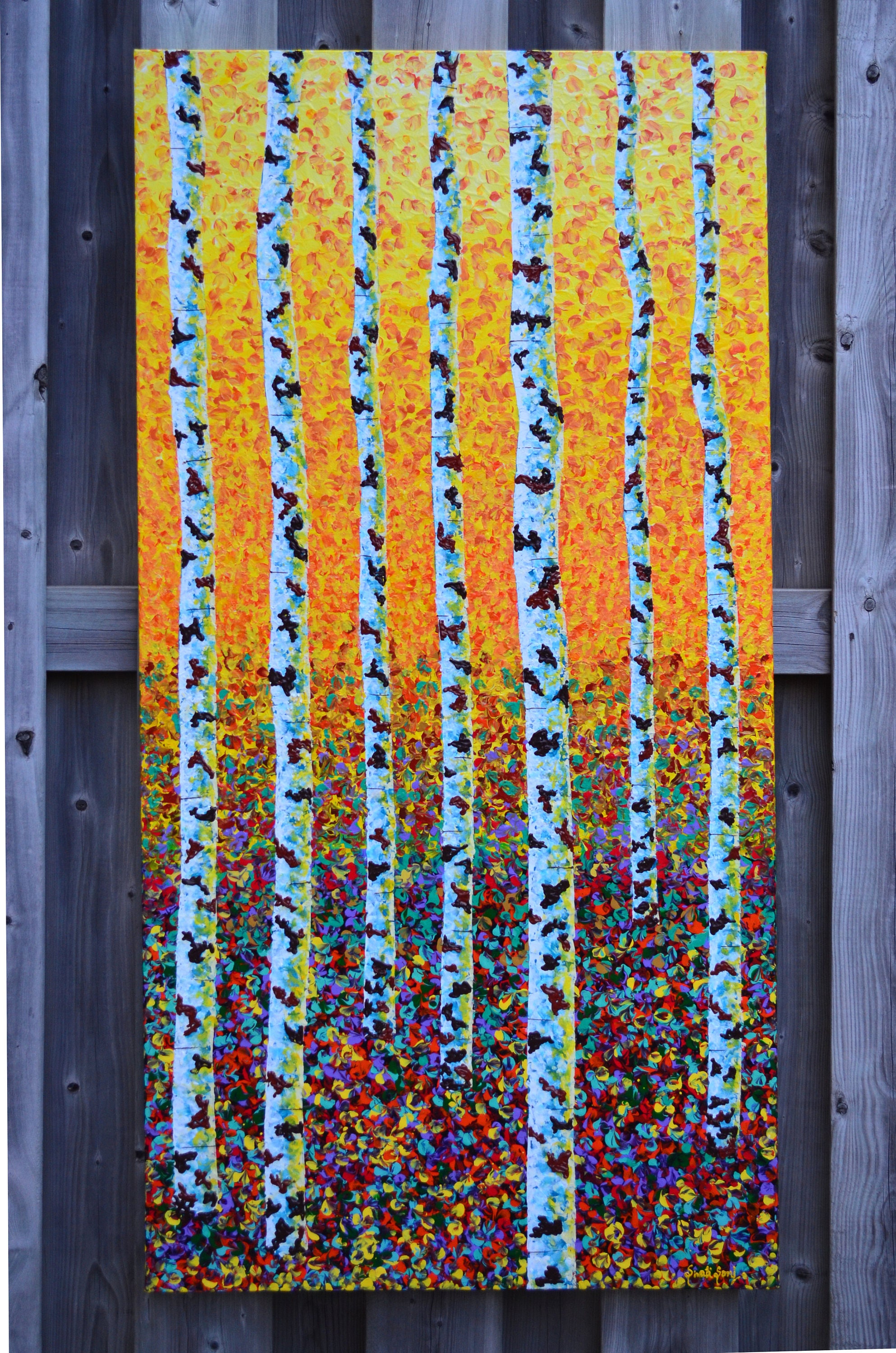 Birch Tree PAINTING Birch Tree Art Birch Tree Wall Art Canvas Wall Art ...