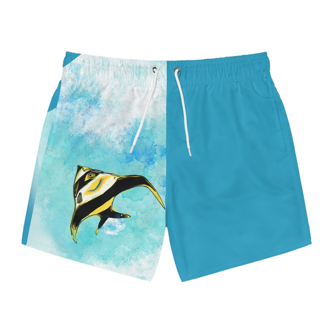 Swim Trunks (AOP), Ocean, Surf, Sea, Comfortable, Goofy, Fish Cartoon ...