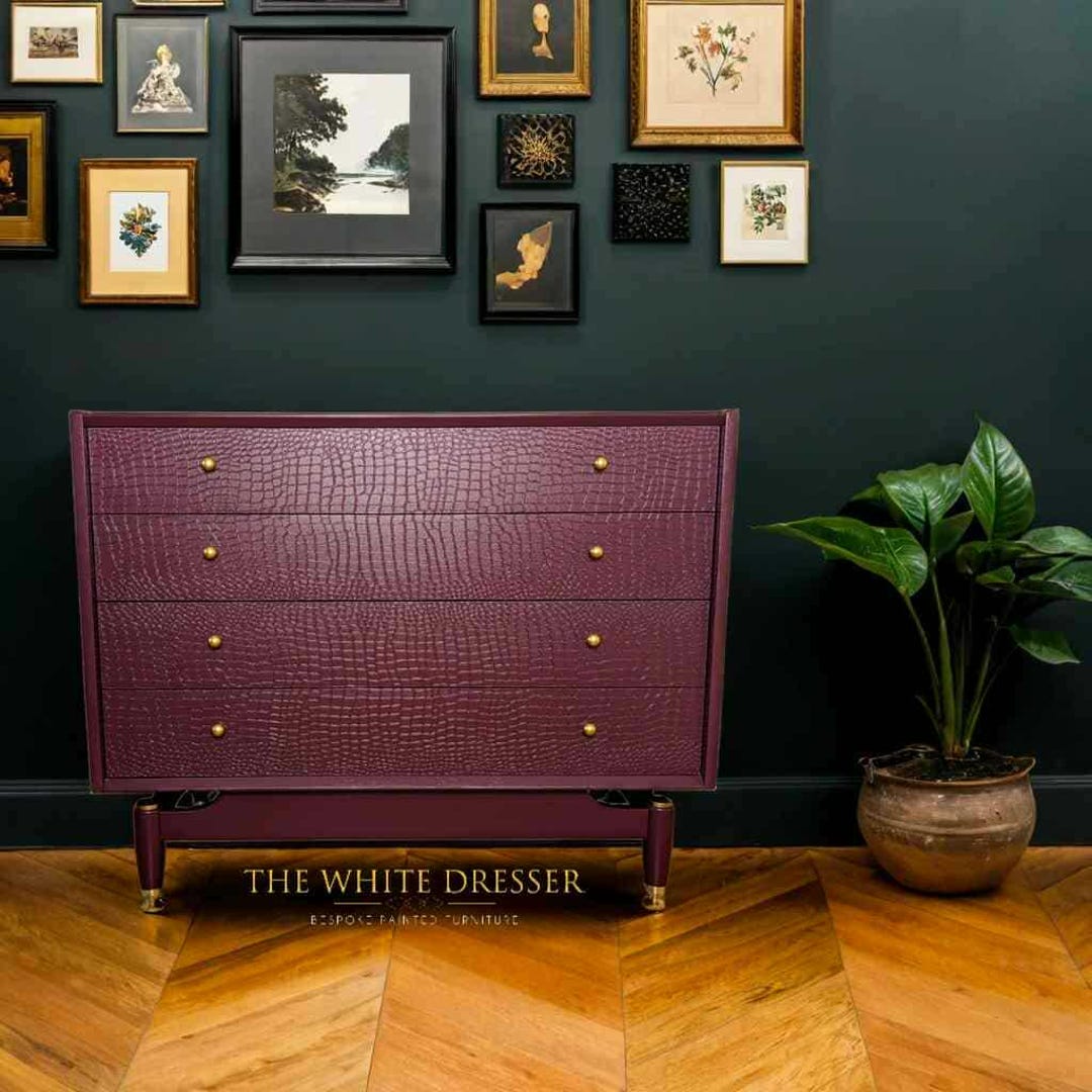 Mid Century Modern G Plan Decoupage Chest of Drawers - Crocodile ...