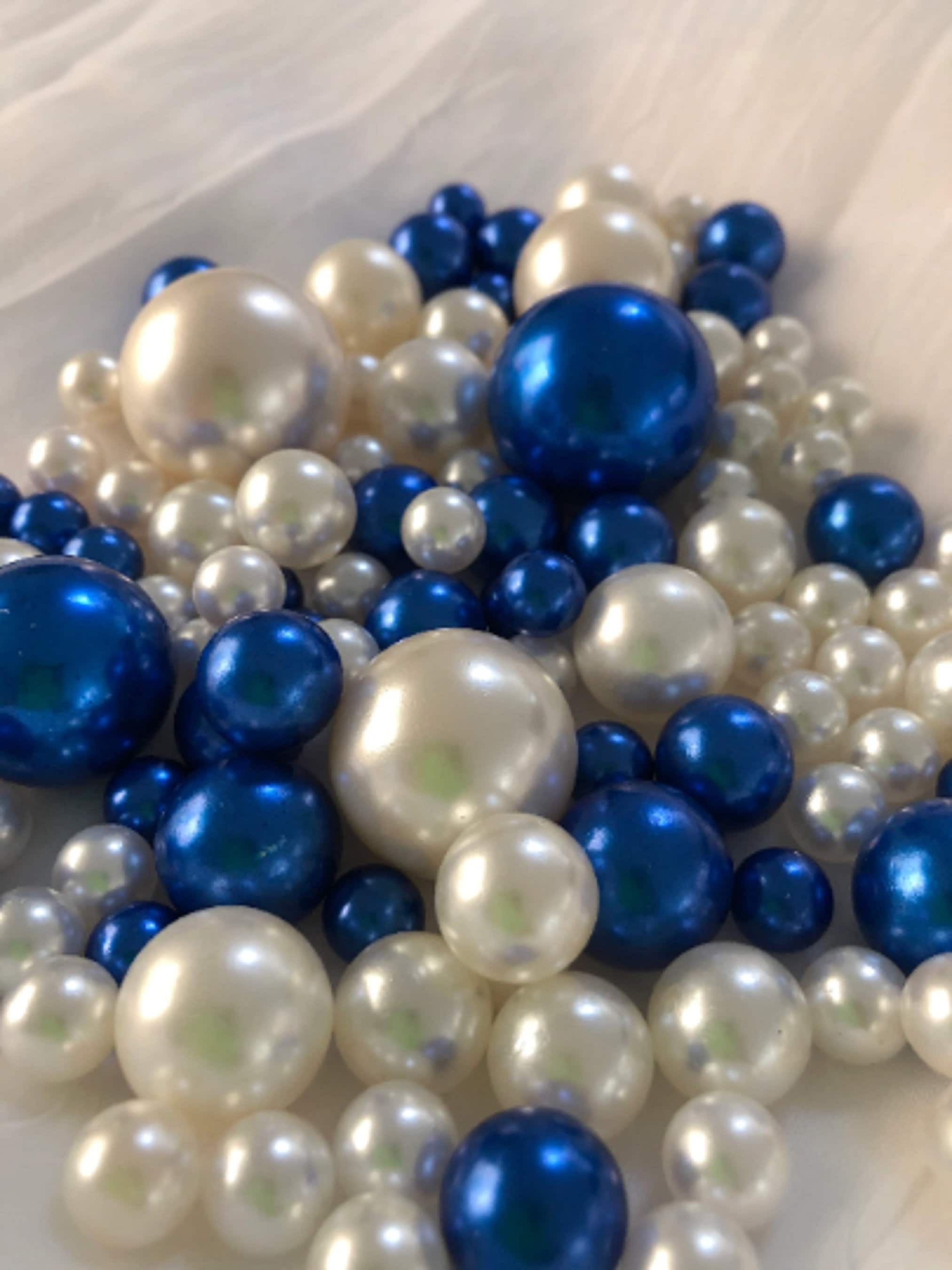 100 Royal Blue and White Pearls Wedding Event Party Centerpieces, Vase ...