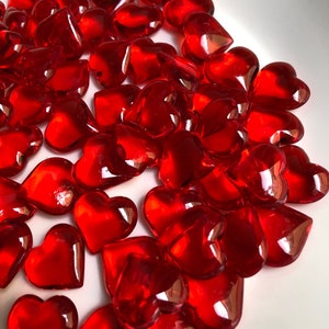 100 Red Hearts Acrylic/plastic 23mm Wedding Party Event Banquet ...