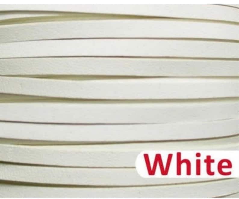 White Leather Lacing, Flat Leather Cord, Veg Tanned Kangaroo Leather ...