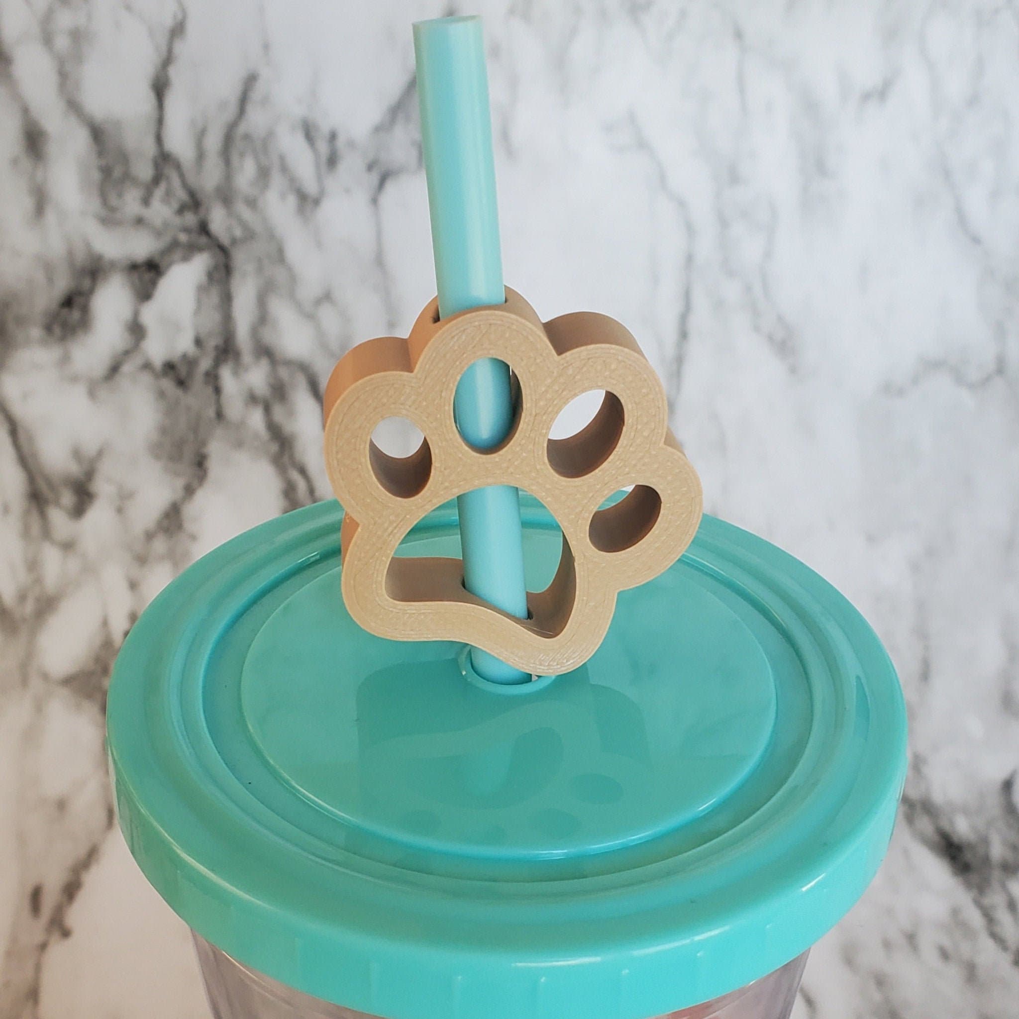 Dog Paw Straw Topper - Etsy