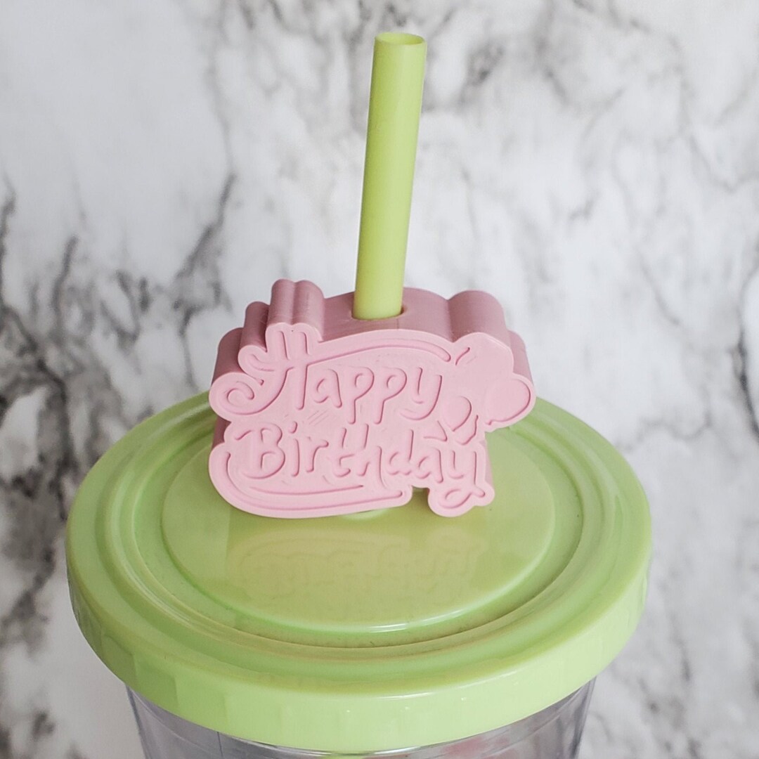 Happy Birthday Straw Topper - Etsy