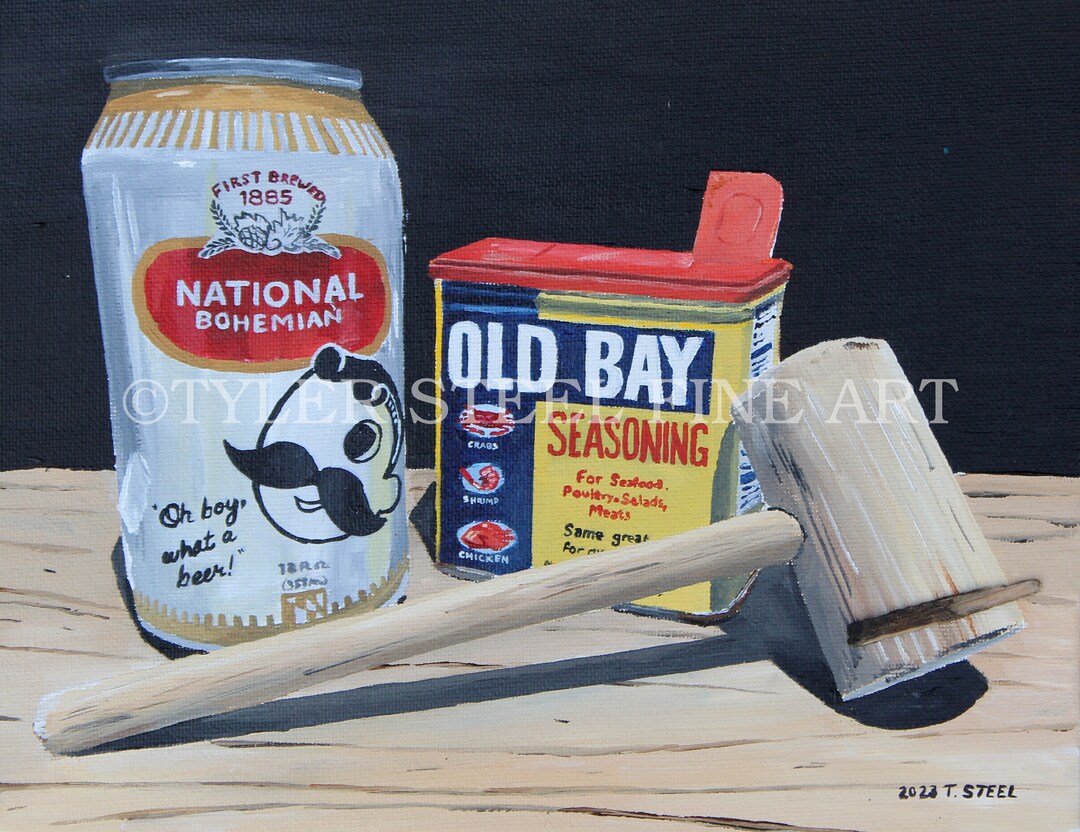 Original Painting Old Bay and Natty Boh - Etsy