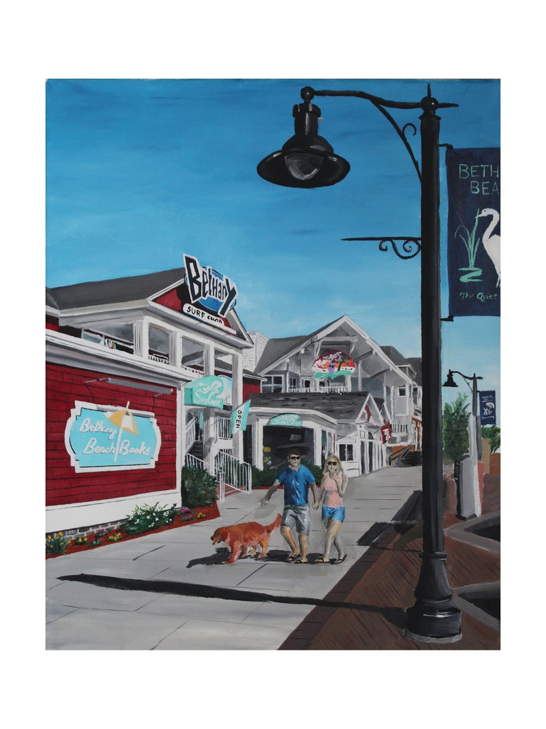 Bethany Beach Town Shops Print UNFRAMED - Etsy