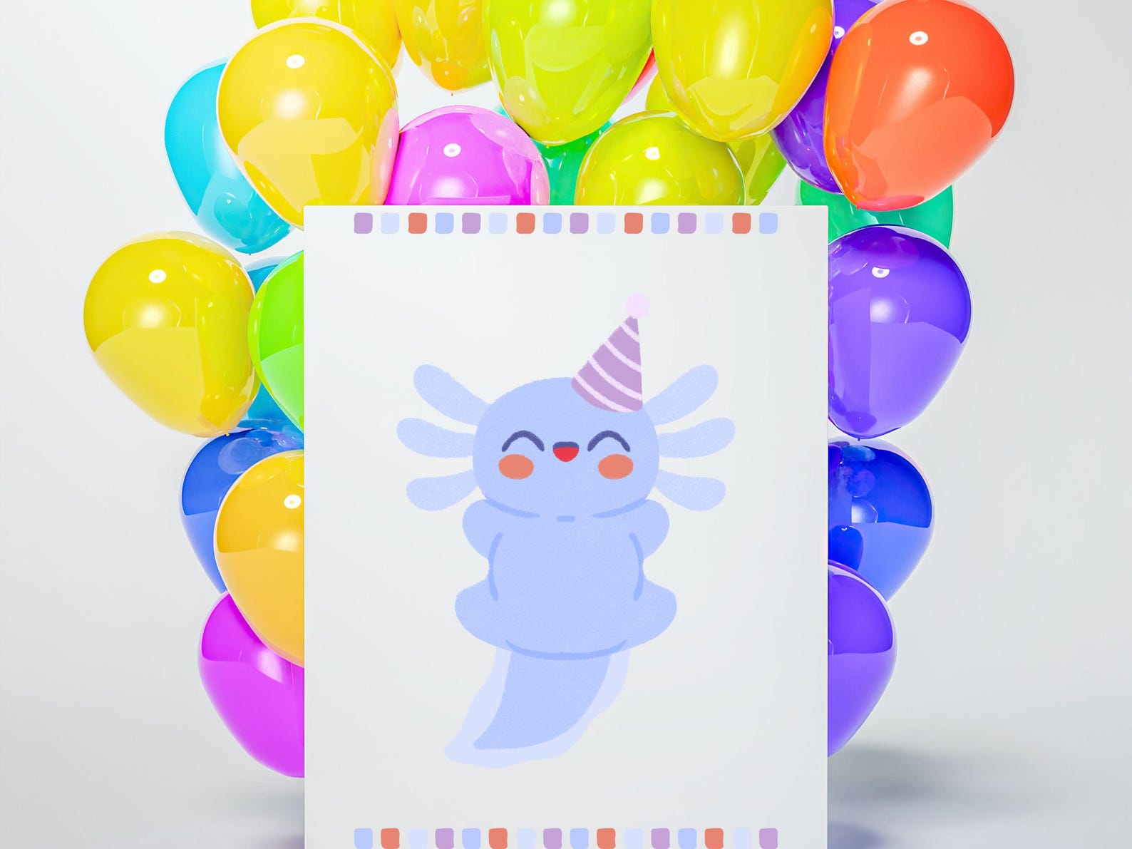 Axolotl Cards | Birthday Cards | Axolotl Card Set | Cute Axolotl ...