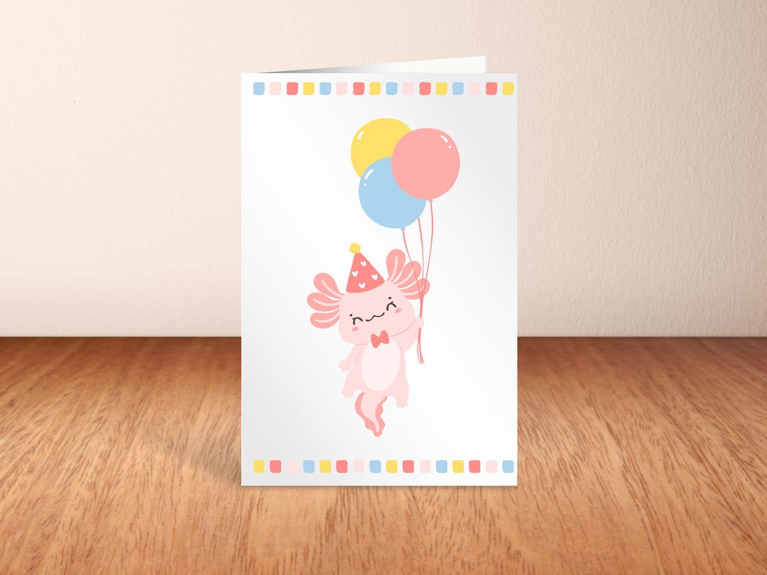 Printable Axolotl Cards | Birthday Cards | Digital Download | Axolotl ...