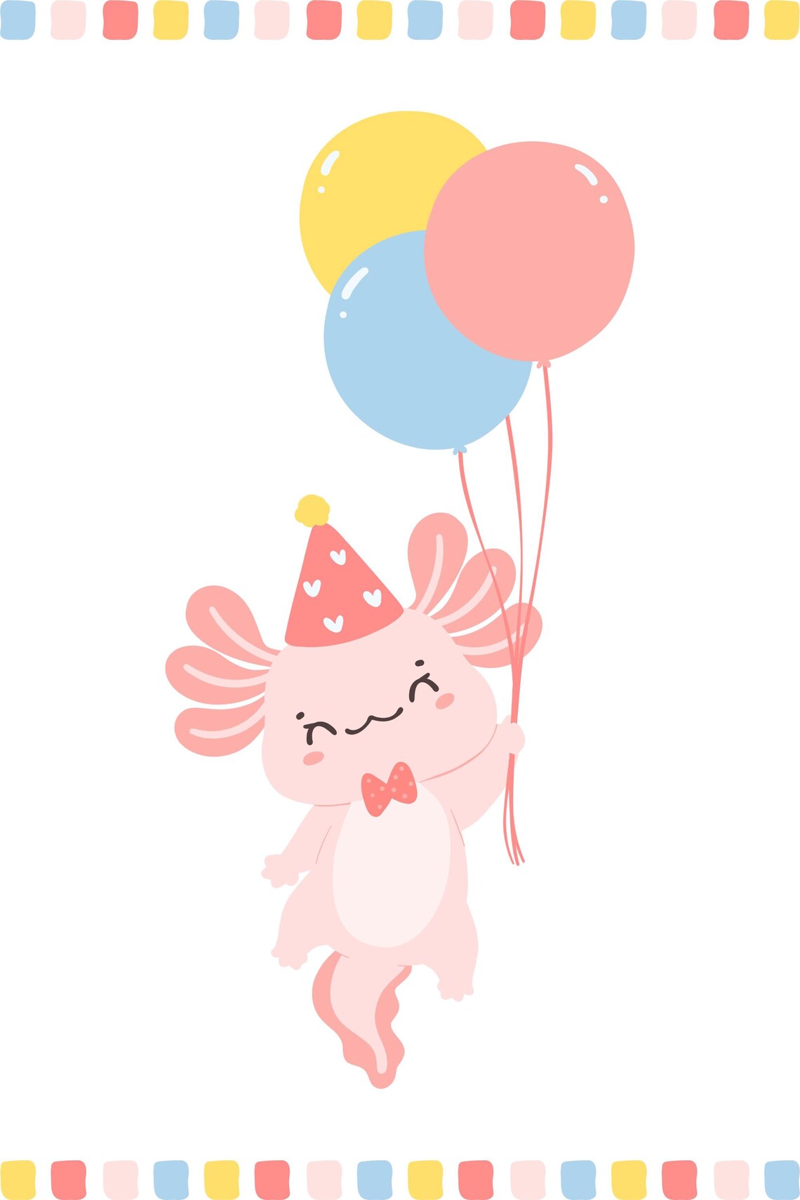 Axolotl Cards Birthday Cards Axolotl Card Set Cute Axolotl Adorable ...