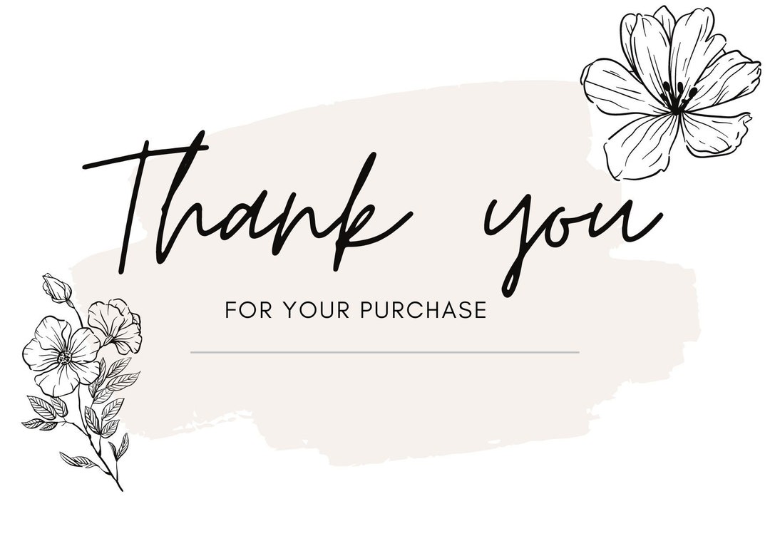 Thank You For Your Purchase Downloadable Card Etsy thank-you-for-your-purchase-downloadable-card-etsy