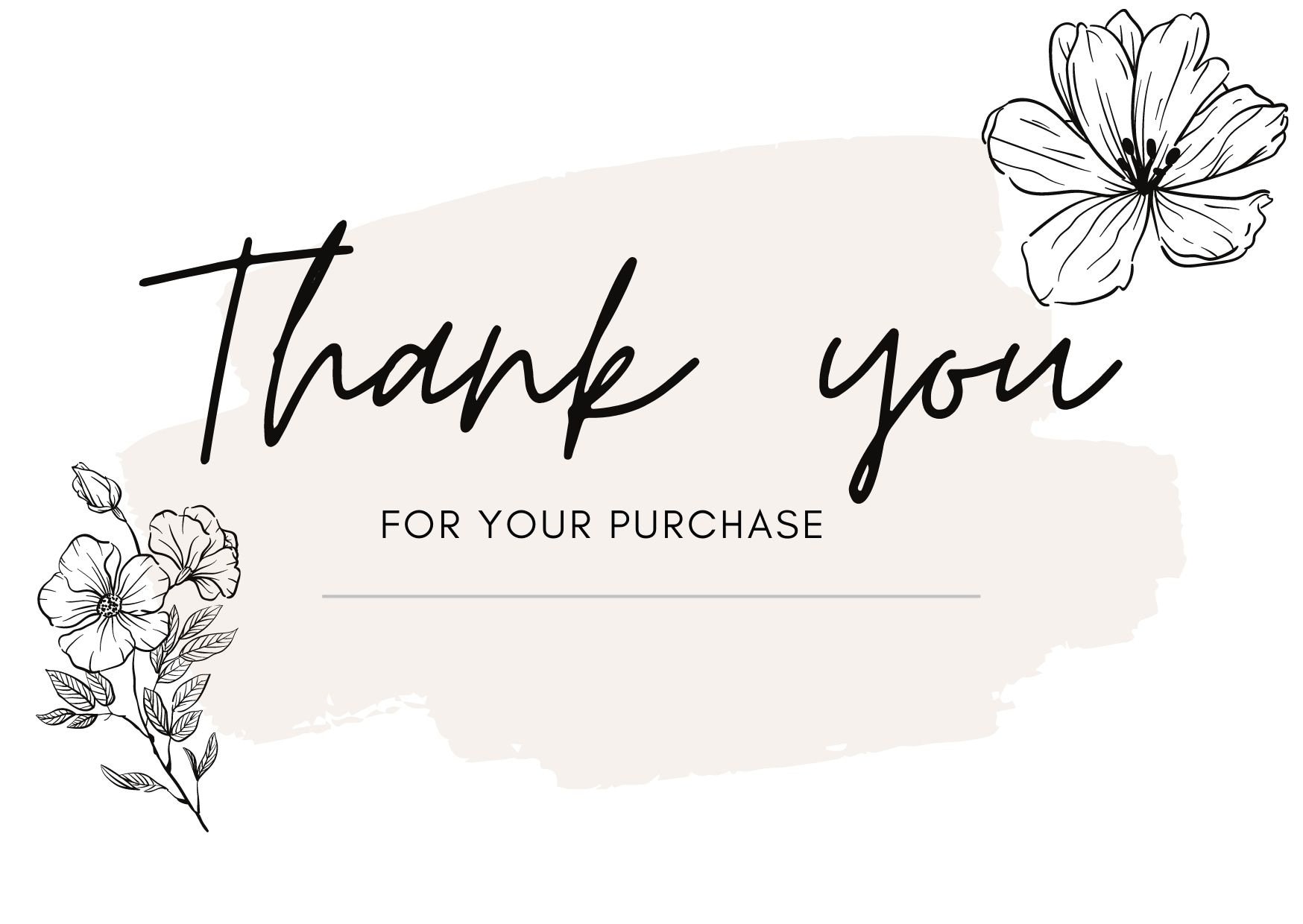 Thank You for Your Purchase Downloadable Card - Etsy