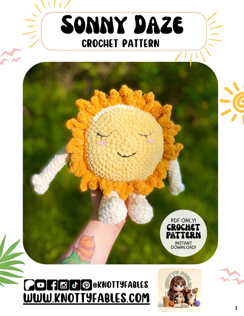 Sonny Daze Crochet Amigurumi Pattern (digital PDF) - Etsy