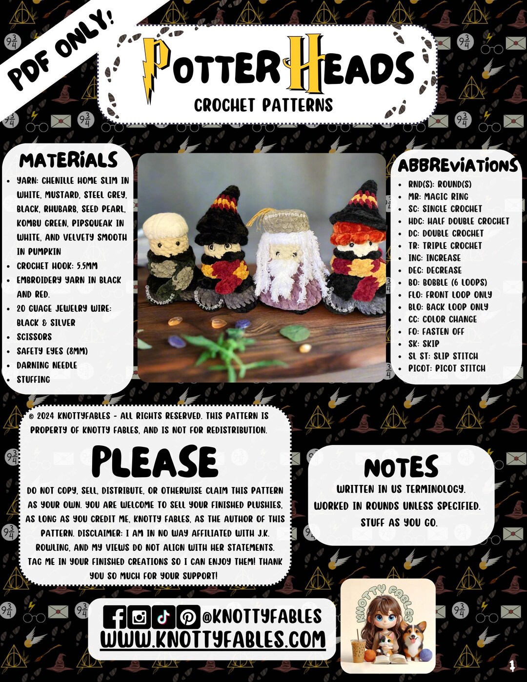 Potterheads Crochet Amigurumi Patterns (digital PDF) - Etsy