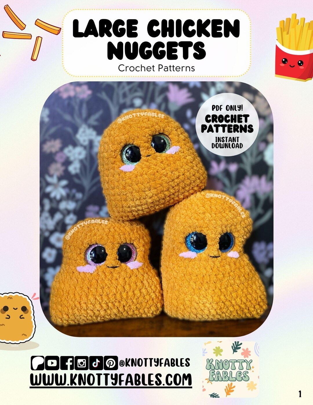 Chicken Nuggets Crochet Pattern: Amigurumi Food Plush (PDF Pattern) - Etsy