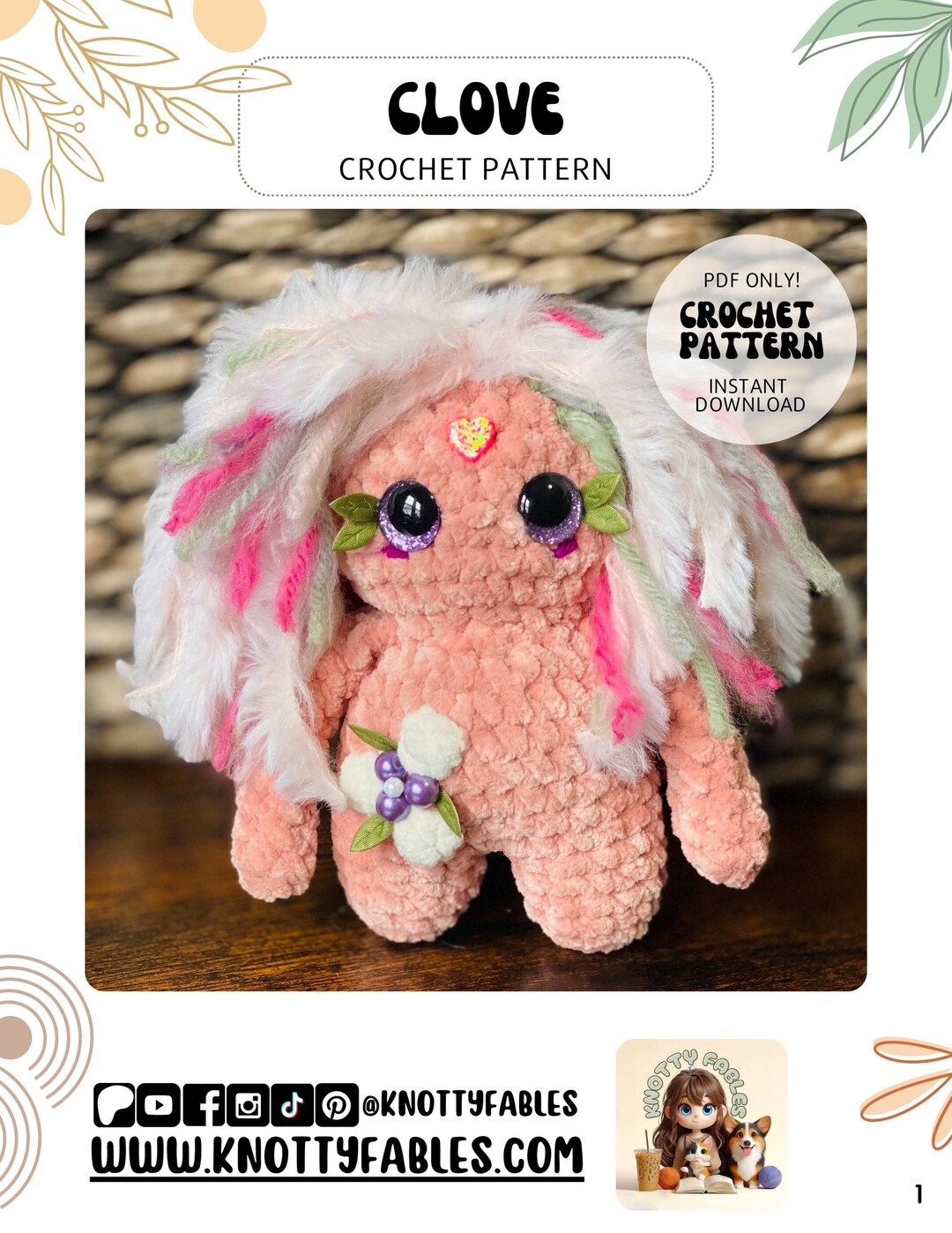 DIGITAL PDF Clove Crochet Pattern - Crochet Pattern - Cottagecore ...