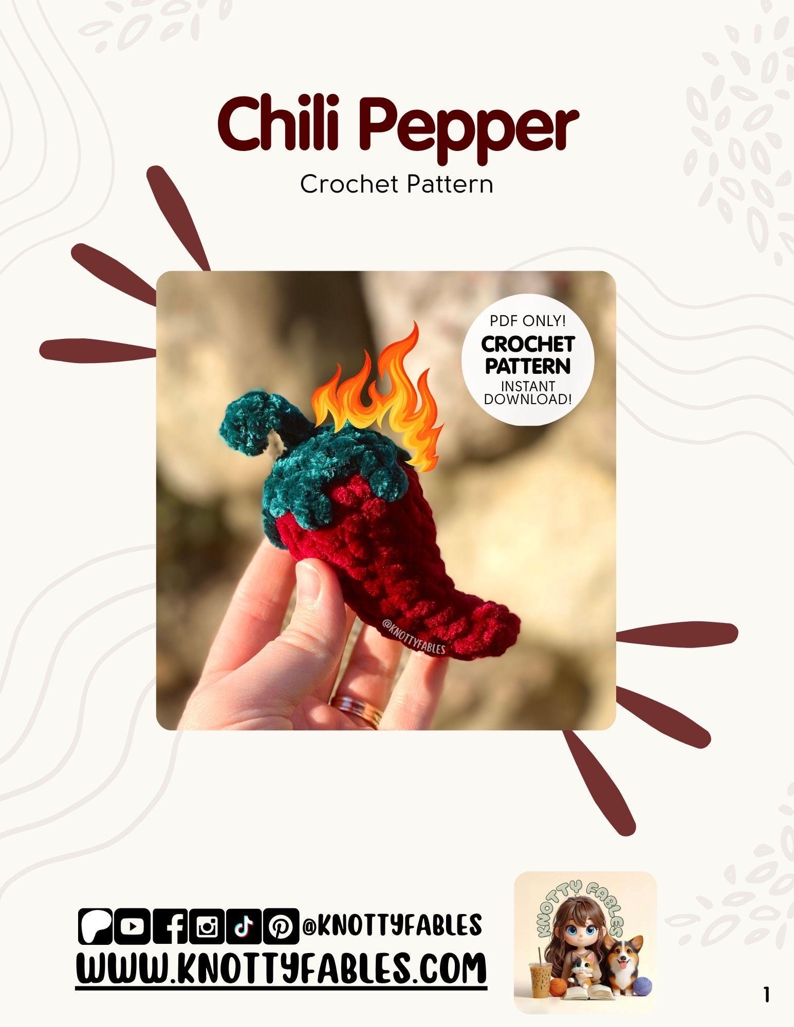 Spicy Chili Crochet Pattern: Amigurumi Pepper (PDF Pattern) - Etsy