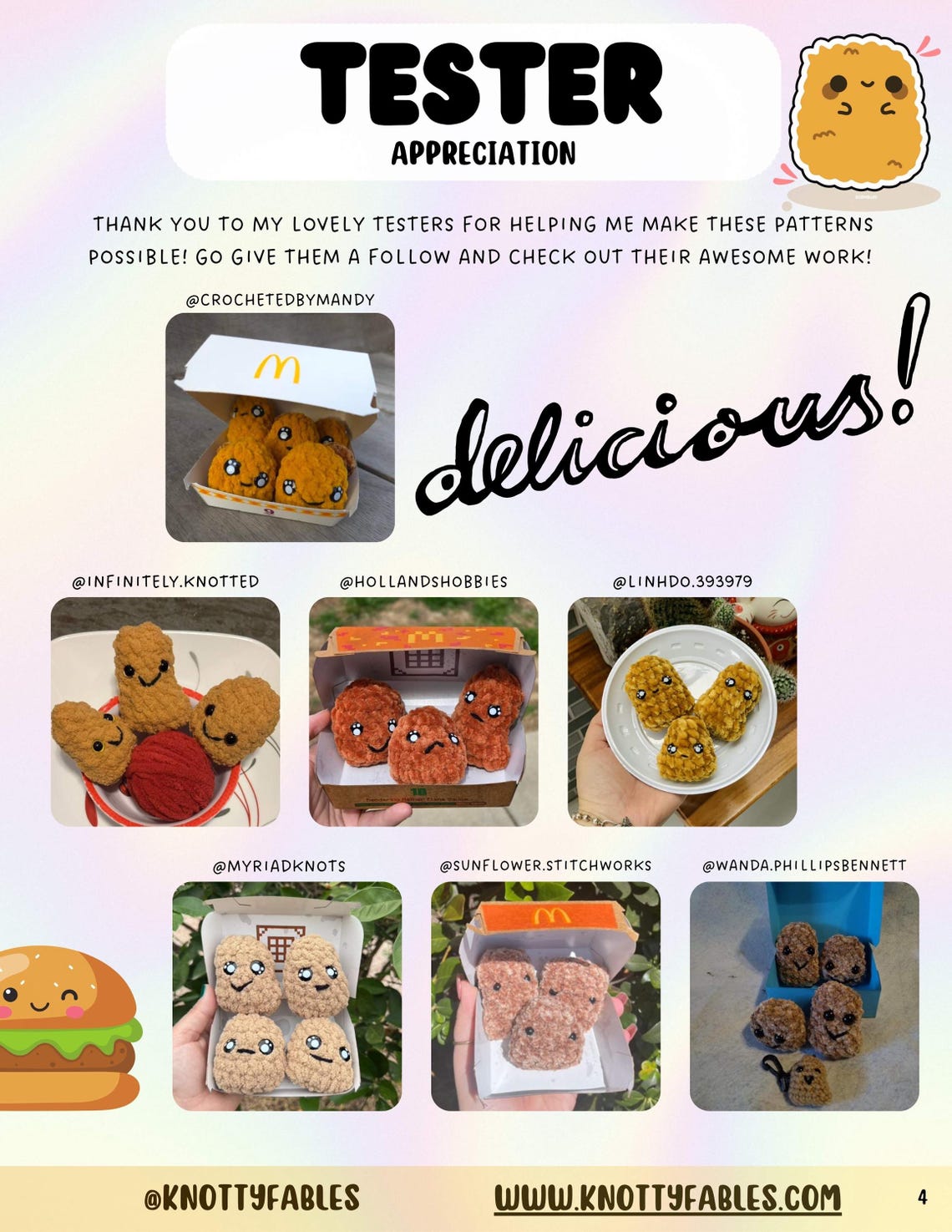 Chicken Nuggets Crochet Pattern: Amigurumi Food, No Sew (digital PDF ...