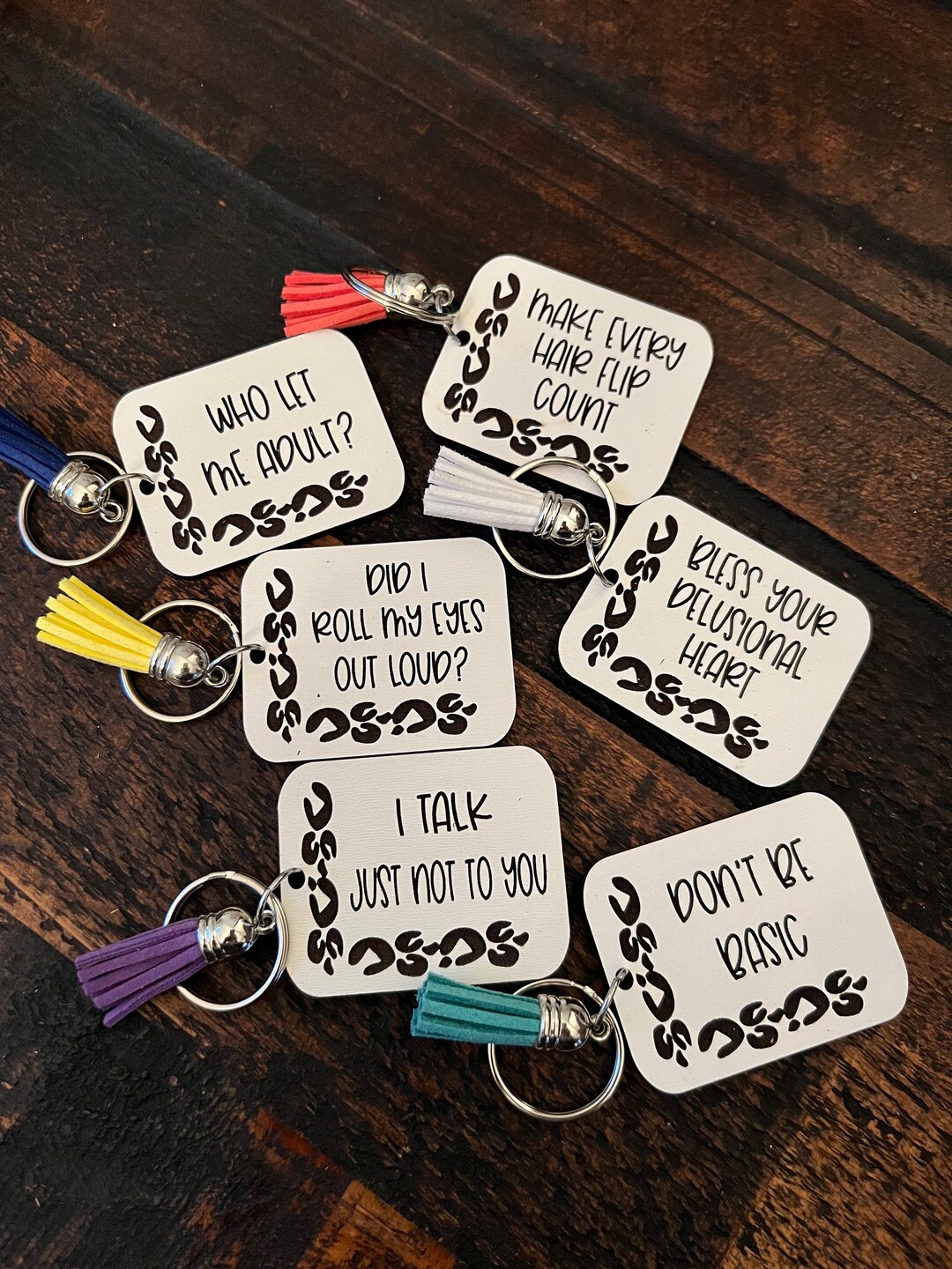 Set of 6 Snarky Keychain Svg, Digital Keychain Set, Snarky Keychain Svg ...