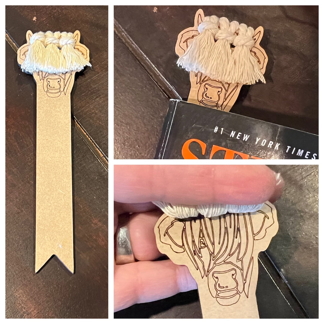Highland Cow Bookmark Svg, Digital Highland Cow Bookmark, Tassel ...
