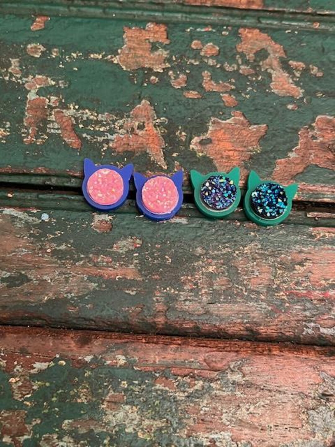 SVG Cat Bezel Stud Earrings, Digital Cat Bezel Studs, Laser Stud ...