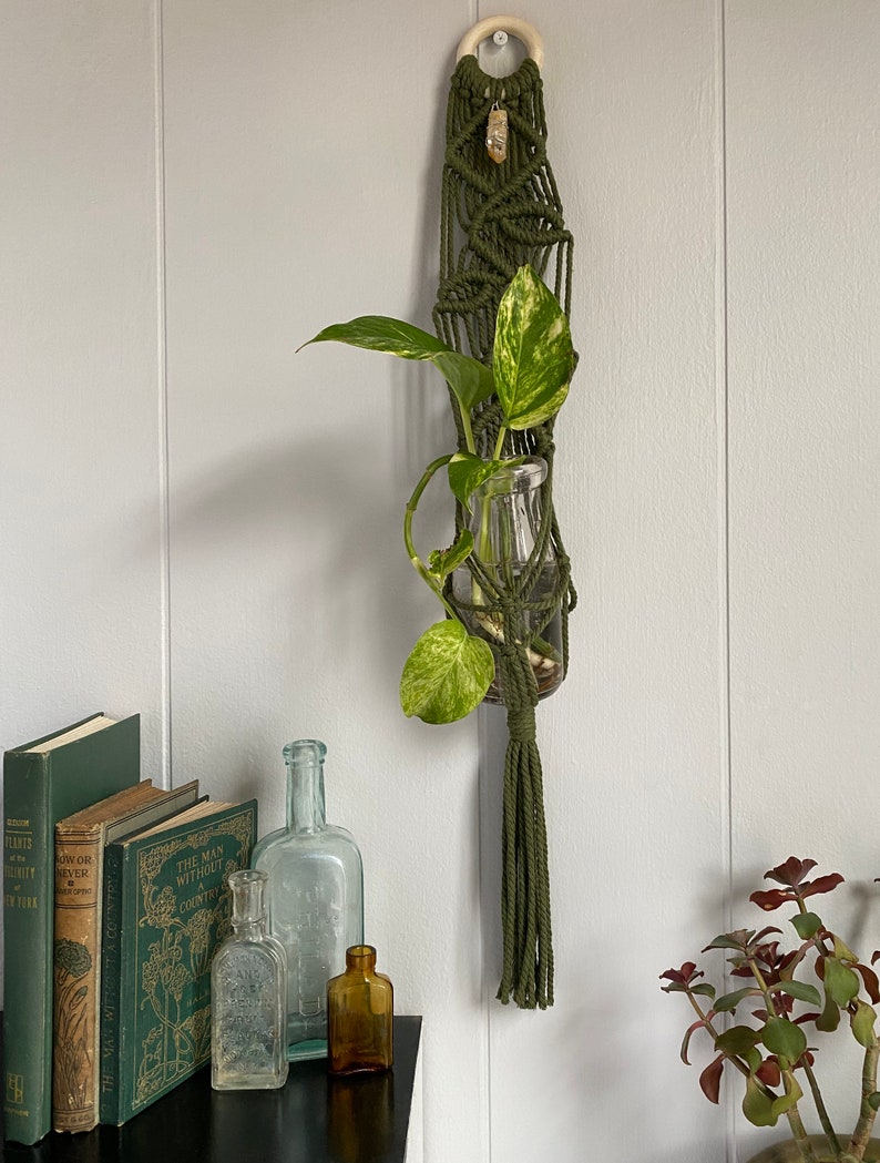 Diamond Vine Crystal Macramé Plant Hanger - Etsy