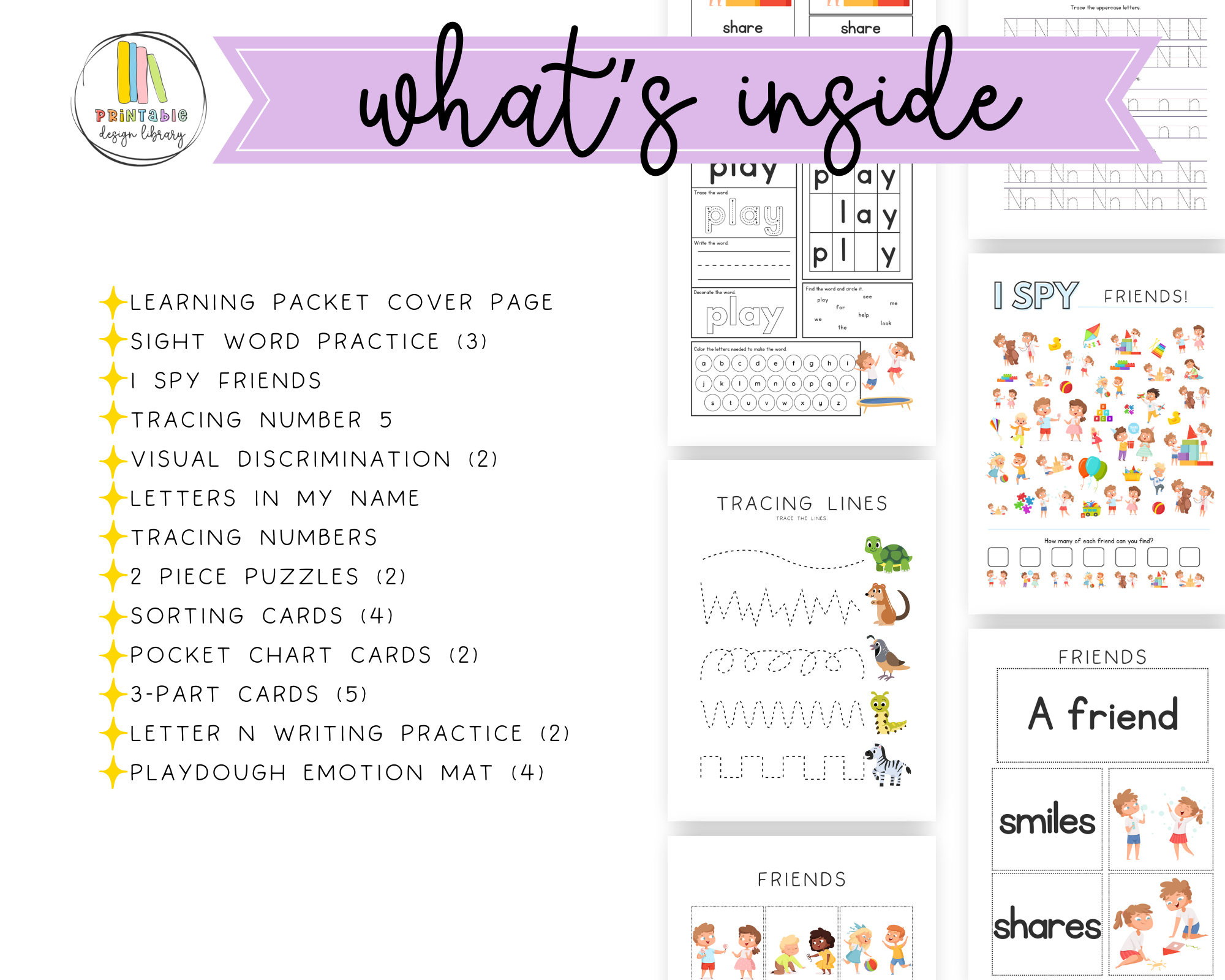 Printable Friends-themed Preschool Worksheets | Preschool Learning ...