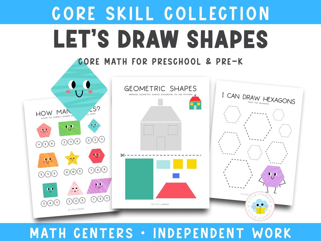 Let's Learn Shapes Preschool Worksheets | Geometry, Matching & Tracing ...