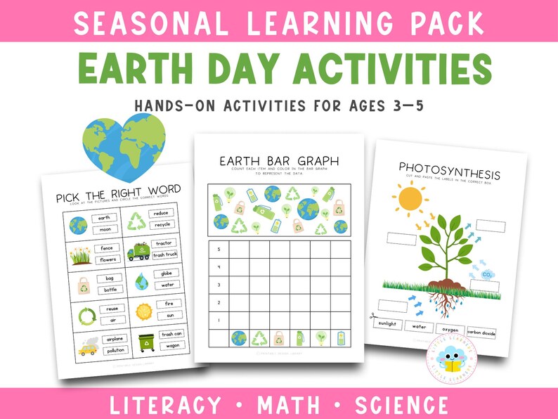 Earth Day Preschool Learning Activities | Math, Literacy & Science ...