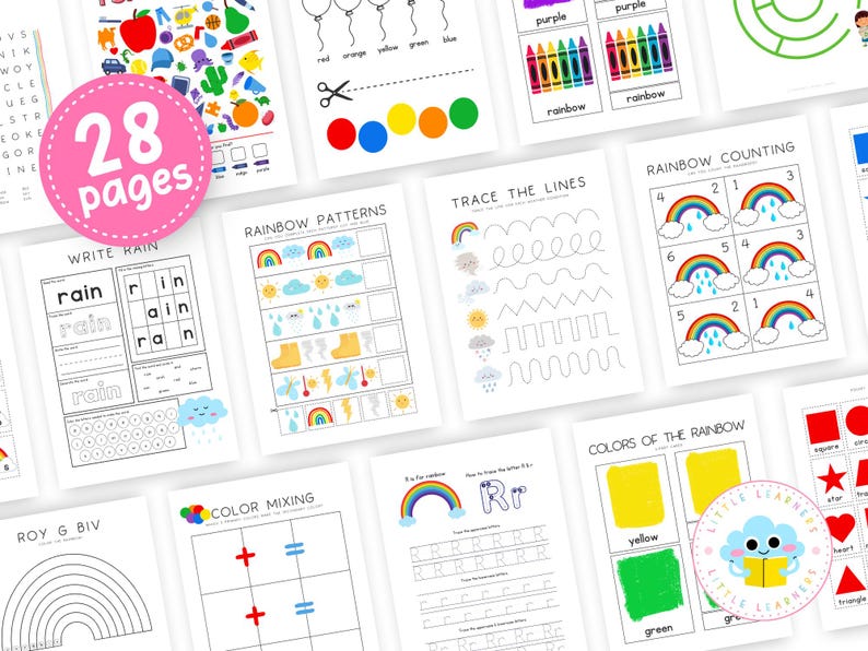 Rainbow Preschool Learning Activities | Math, Literacy & Color ...
