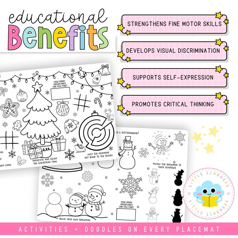 Christmas Coloring Placemat Printable: Holiday Activity for Kids ...