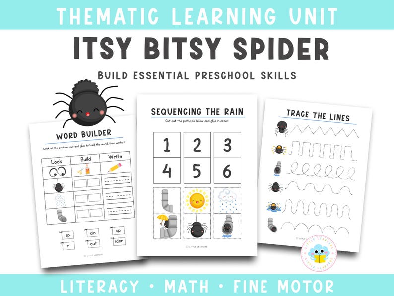 Itsy Bitsy Spider Preschool Activities | Math, Literacy & Fine Motor ...