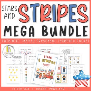 Patriotic Preschool Worksheet Bundle | Memorial Day, 4th of July, Labor ...