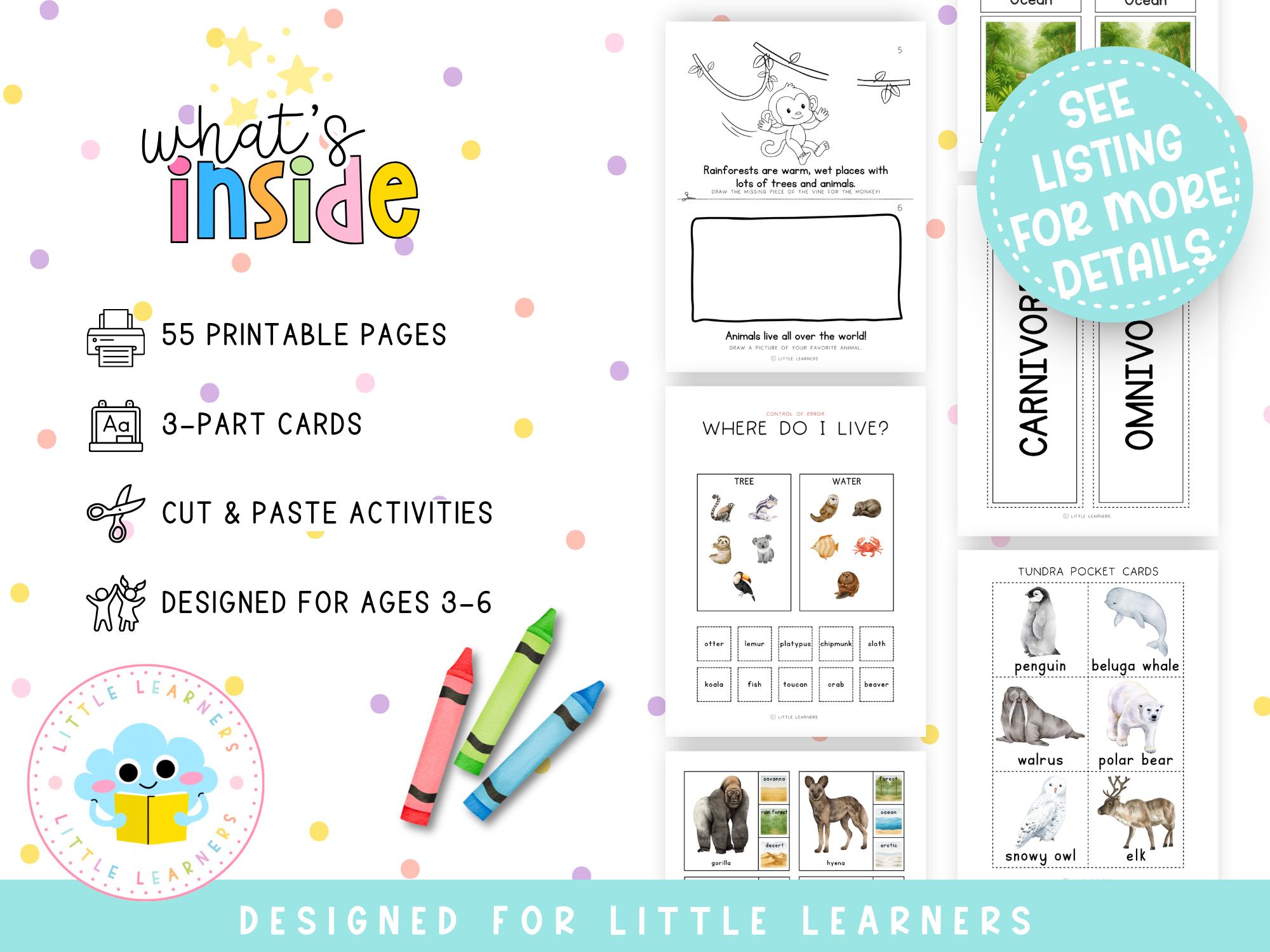 Animal Habitats Preschool Learning Activities | Science & Geography ...